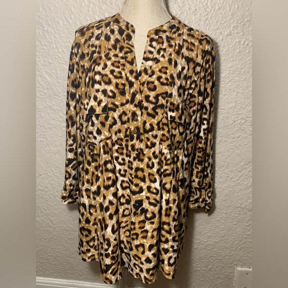 Cocomo | Tops | Womens Animal Print Blouse 2x Cocomos | Poshmark